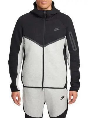 Nike Tech Windrunner Zip Hoodie - Black/dk Grey Heather