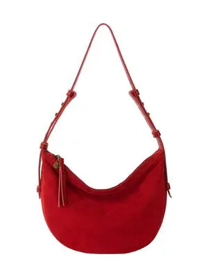 THE SAK Tess Leather Shoulder Bag Scarlet Suede