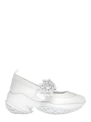 ROGER VIVIER Viv' Run Babies Crystal Buckle Sneakers - White