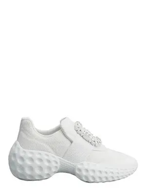 ROGER VIVIER Viv' Run Light Crystal Buckle Sneakers - White