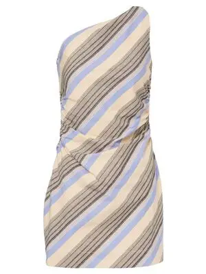 Faithfull The Brand Marga Cotton And Linen Minidress - Multicoloured