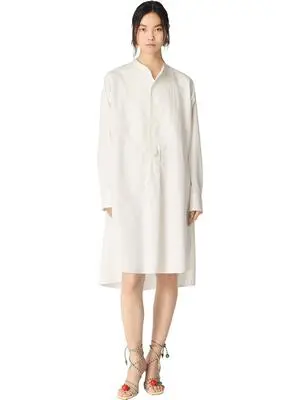 BOTTEGA  VENETA Compact Cotton Midi Dress - Chalk