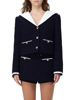 SELF-PORTRAIT Button Detailed Jacket - Blue