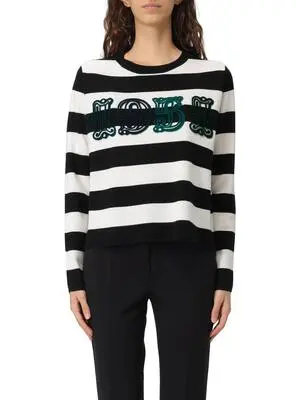 Max Mara Max Mara Striped Sweater With Appliqué Detail White