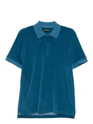 TOM FORD Towelling Polo - Blue