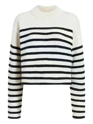 Proenza Schouler White Label Striped Cropped Sweater - White