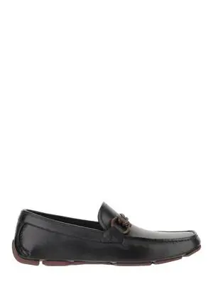 FERRAGAMO Gancini-detail Leather Loafers - Black