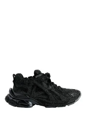 Balenciaga Runner Sneaker With Rhinestones - Black