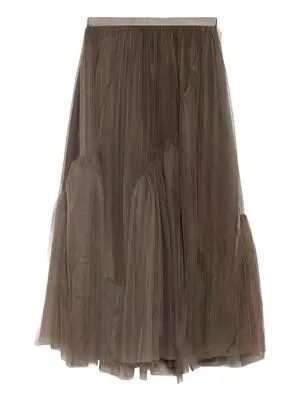JNBY A-line Flounce Hem Waist Skirt - Brown