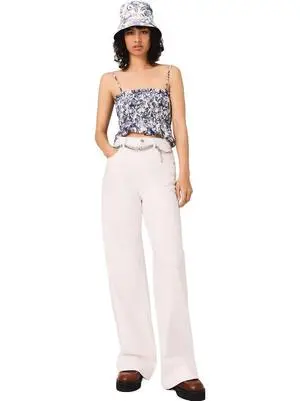 Maje High-waisted Wide-leg Jeans - White