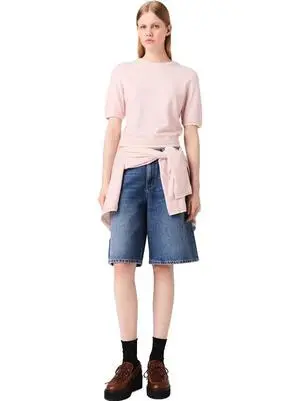 Maje Rhinestone-embellished Knit Jumper - Pink