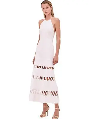 Alexis Janessa Halter Midi Dress - White