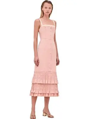 Alexis Atalya Cotton Poplin Midi Dress Pink