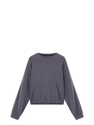 EA7 Precious Stretch Modal Interlock Crew-neck Sweatshirt - Black / White / Pink / Gray