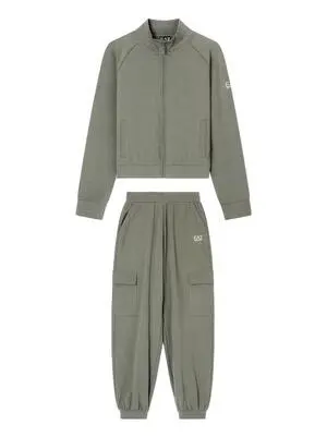 EA7 Stretch Cotton Tracksuit With Cargo Trousers - Green