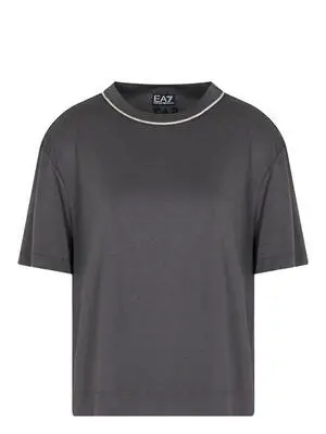 EA7 EA7 Precious Viscose-Blend Crew-Neck T-Shirt Black / White / Pink / Gray