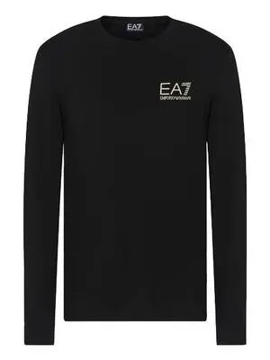 Emporio Armani Gold Label Viscose-blend Long-sleeved T-shirt - Black