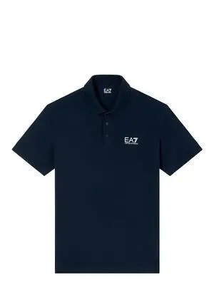 Emporio Armani Core Identity Stretch-cotton Polo Shirt - Navy