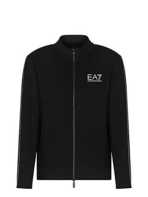 Emporio Armani Gold Label Viscose-blend Zip-up Sweatshirt - Black