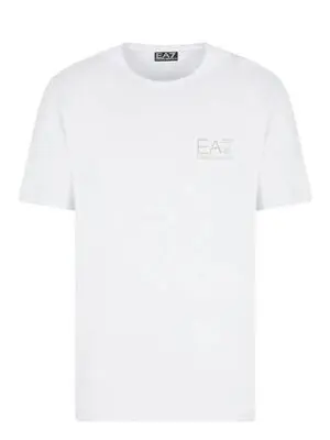 Emporio Armani Gold Label Short-sleeved T-shirt In A Viscose Blend - White