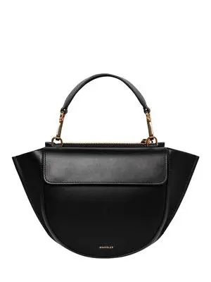 WANDLER Hortensia Mini Smooth Leather Shoulder Bag Black