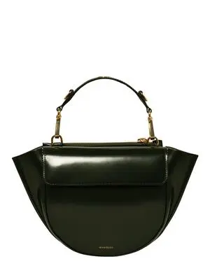 WANDLER Hortensia Mini Patent Leather Shoulder Bag Jazz Olive