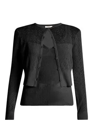 CHLOÉ Embroidered Pointelle Cotton Combo Top