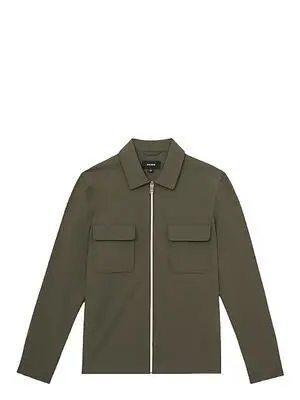 REISS Ascend Zip-up Stretch-woven Overshirt - Green