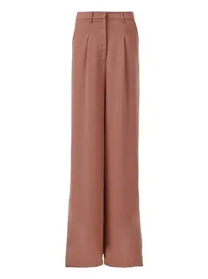 LEEM Pleated Wide-leg High-rise Trousers - Brown