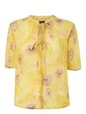 Whistles Floral-print Lyocell Blouse - Yellow