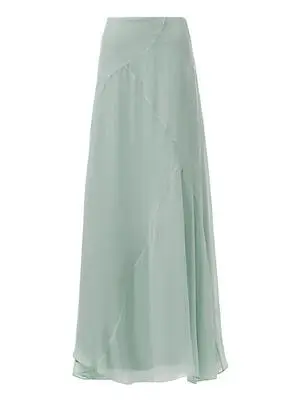 LEEM Asymmetric-panel High-waist Chiffon Midi Skirt - Blue