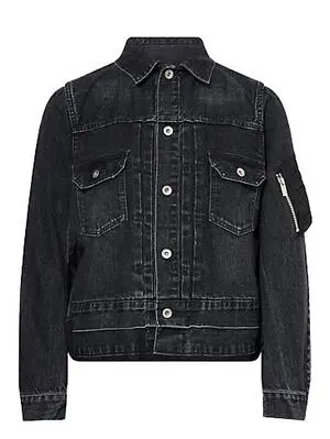 Sacai Contrast Shell Denim Jacket - Black