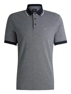 BOSS Logo-embroidered Short-sleeve Cotton Polo Xl Dark Blue