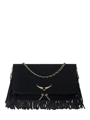 Zadig&Voltaire Rock Suede Shoulder Bag - Black