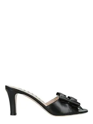 Valentino Garavani Bowow 75 Heeled Leather Mules Black