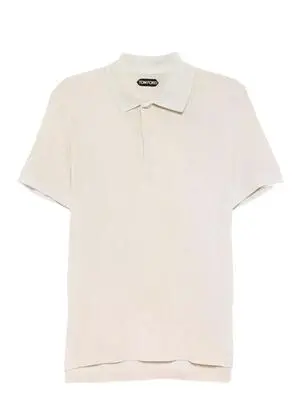 TOM FORD Towelling Polo Shirt - Neutrals