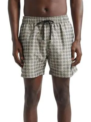 Amiri Quad Monogram Print Swim Trunks - Black
