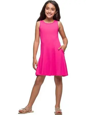 24SEVENKID Sleeveless Pocket Swing Dress - Pink