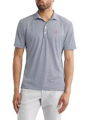 Johnnie-o Dru Stripe Performance Polo - Navy