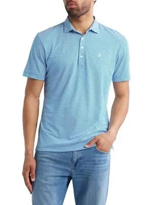 Johnnie-o Dru Stripe Performance Polo - Palisades Blue