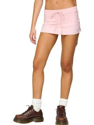 EDIKTED Bayside Stretch Cotton Micro Skort - Pink