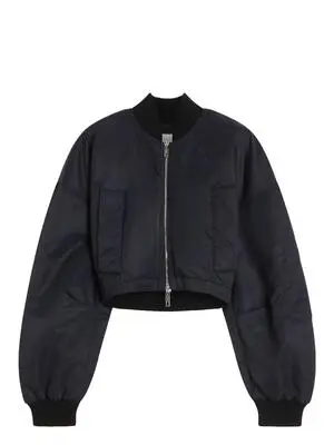 Max Mara Waterproof Twill Bomber Jacket - Black
