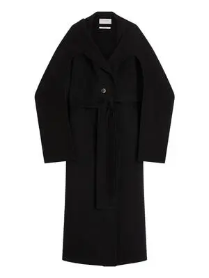 Max Mara Scarf-neck Double-breasted Wool Coat - Black