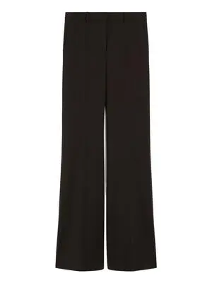 Max Mara Flared Stretch Wool Trousers - Dark Brown