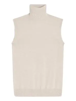 Max Mara Sleeveless Wool Turtleneck - Ivory