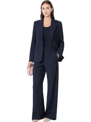 Max Mara Natural Stretch Wool Blazer - Navy