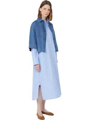 Max Mara Long Poplin Shirt Dress - Light Blue