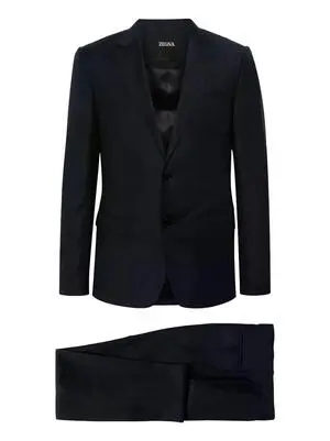 Zegna Single-breasted Wool Suit - Blue