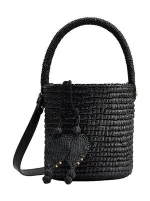 Cuyana Toquilla Straw Mini Bucket Bag - Black