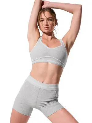 Alo Yoga 4" Alosoft High-Waist Heart Throb Short Athletic Heather Grey/white